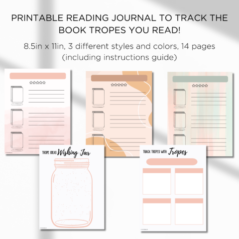 Cute Book Tropes Tracker Reading Journal (Digital and Printable) - The ...